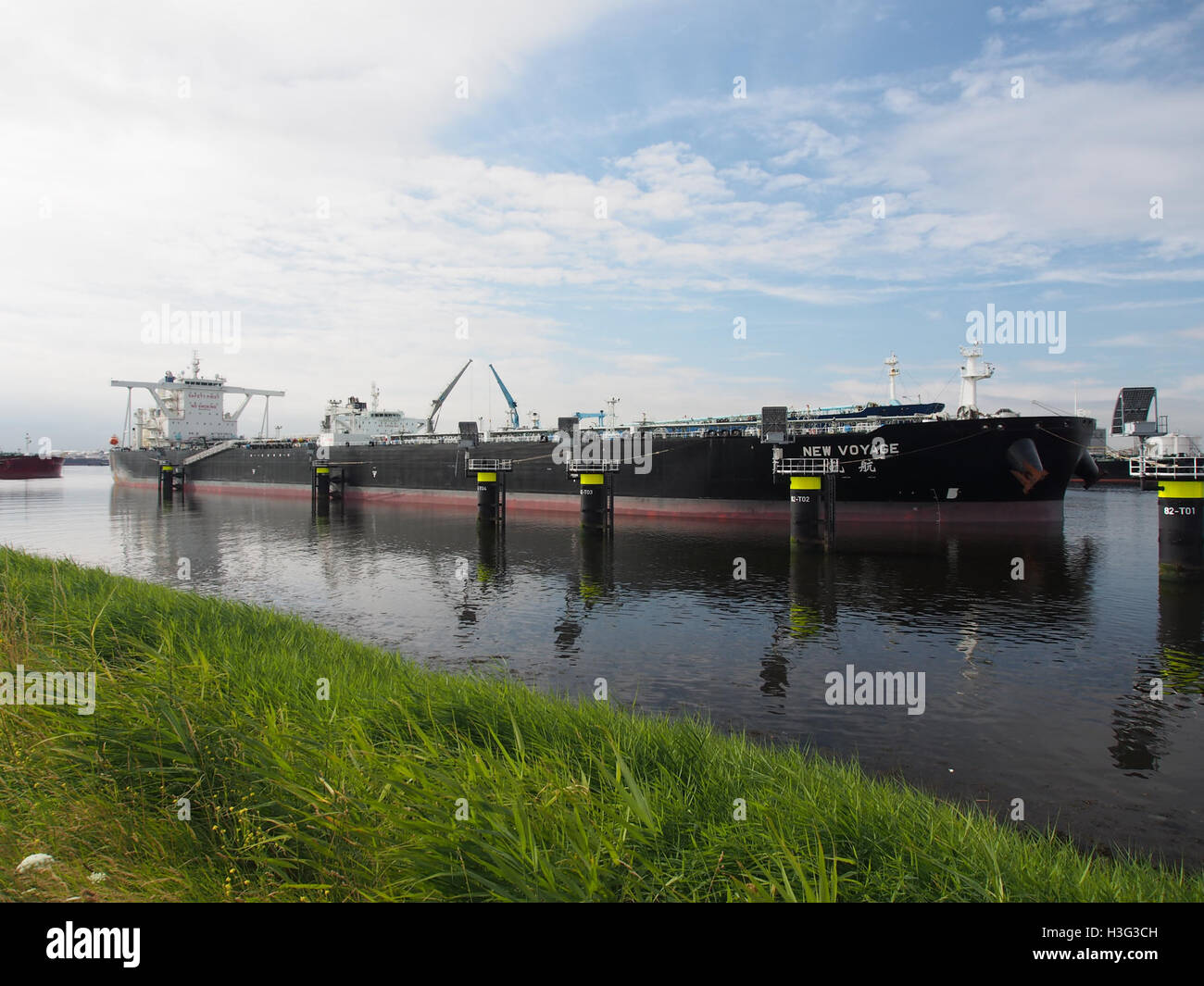 The New Voyage ship, IMO 9686364, is shown docked at the Port of ...