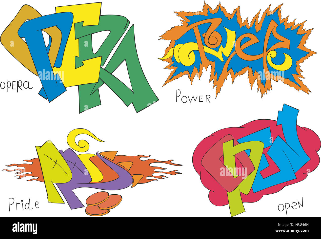 Power graffiti lettering hi-res stock photography and images - Alamy