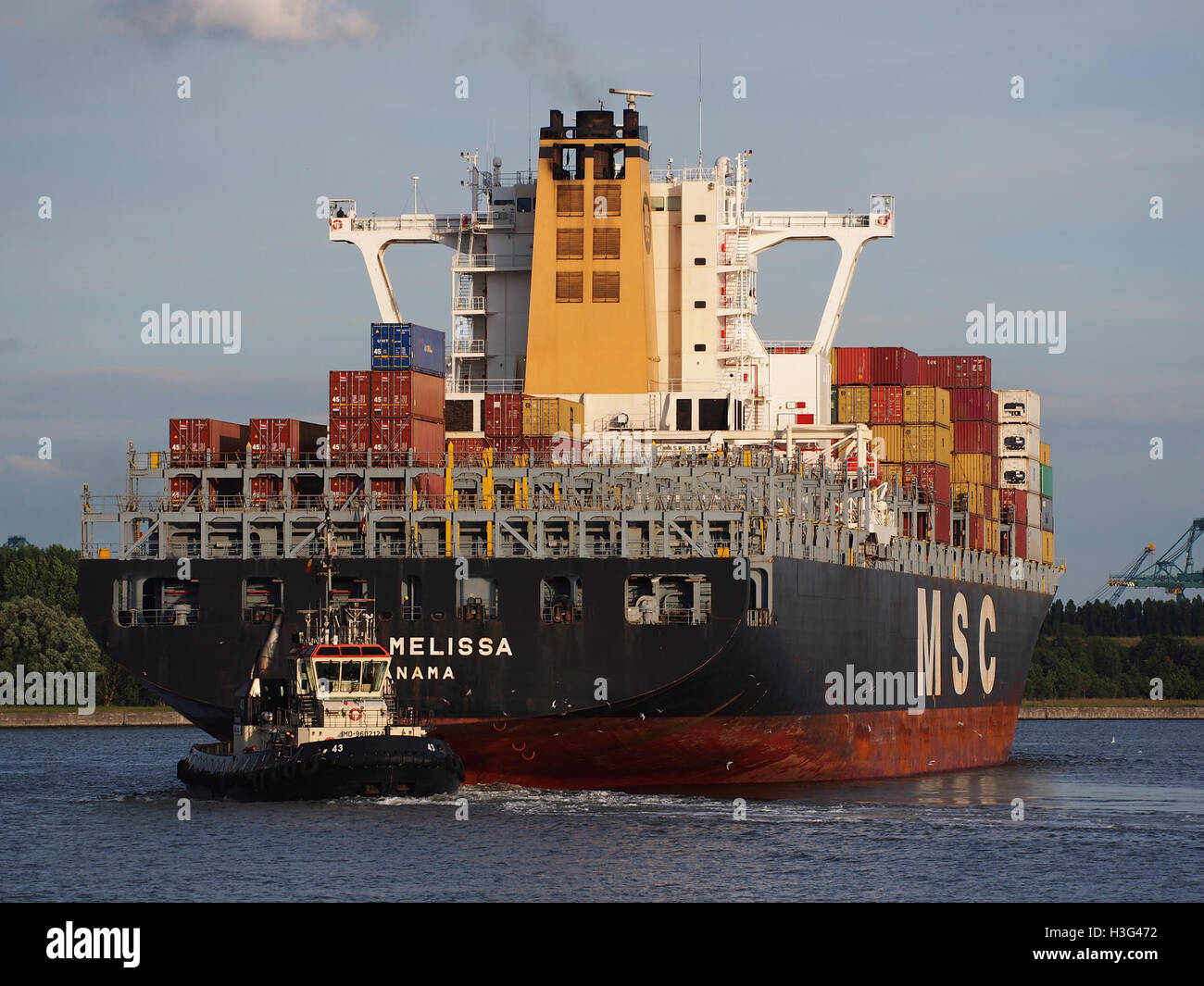 MSC Mellisa, a container ship built in 2002, operates under the IMO ...
