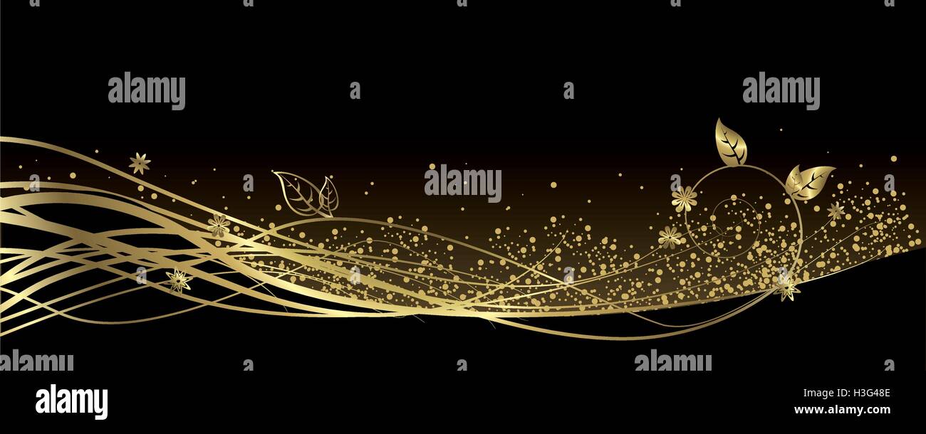 Black Gold Banner Full Vector Stock Photos & Black Gold Banner Full ...