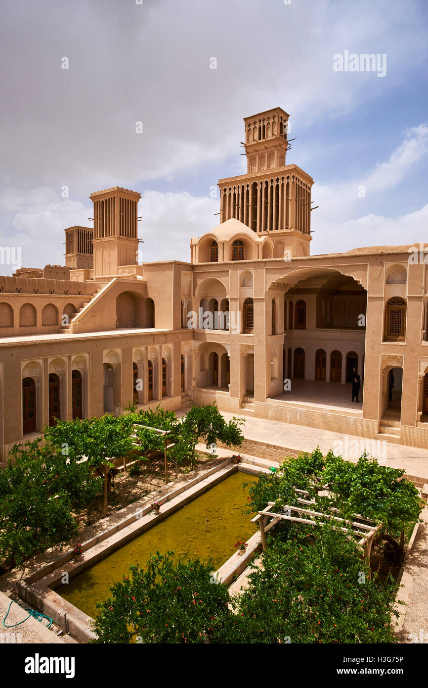 Iran, Yazd province, Abarkuh, Aghazadeh, traditional house with the ...