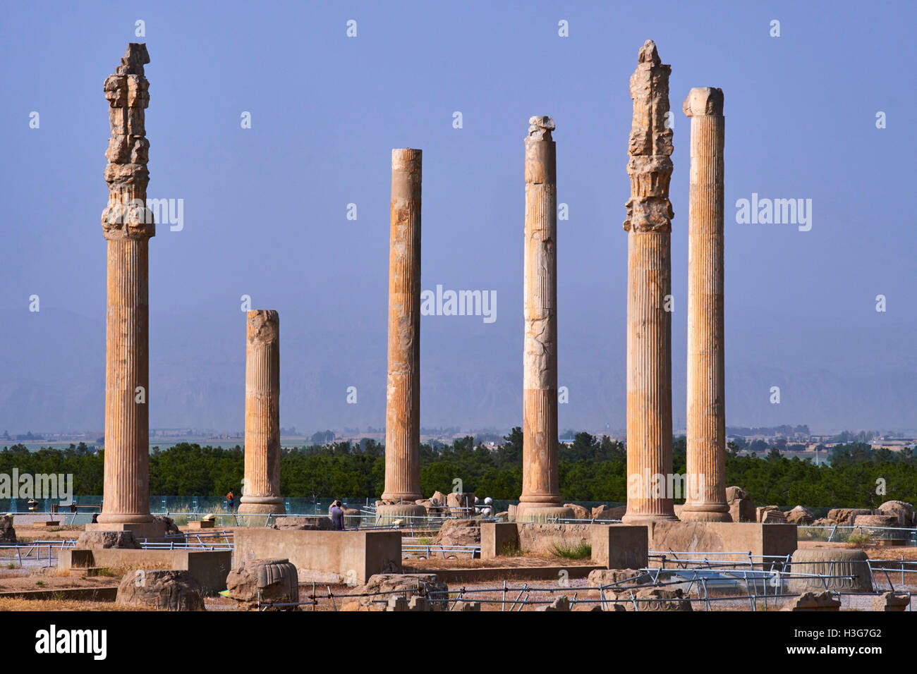 Iran, Fars Province, Persepolis, World Heritage of the UNESCO, pillars ...