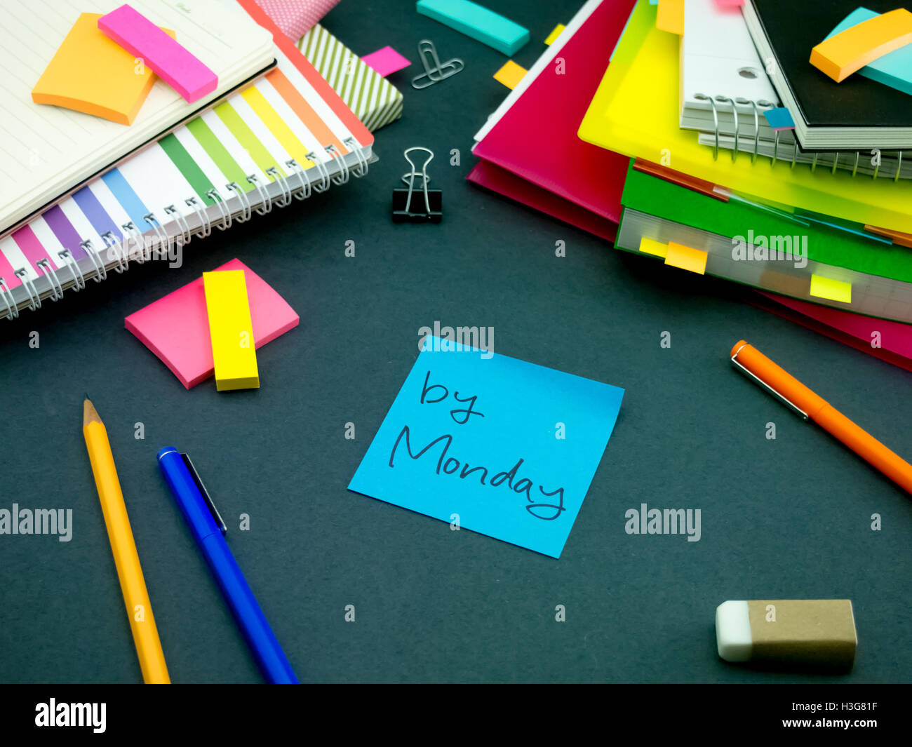 Somebody Left the Message on Your Working Desk; By Monday Stock Photo ...
