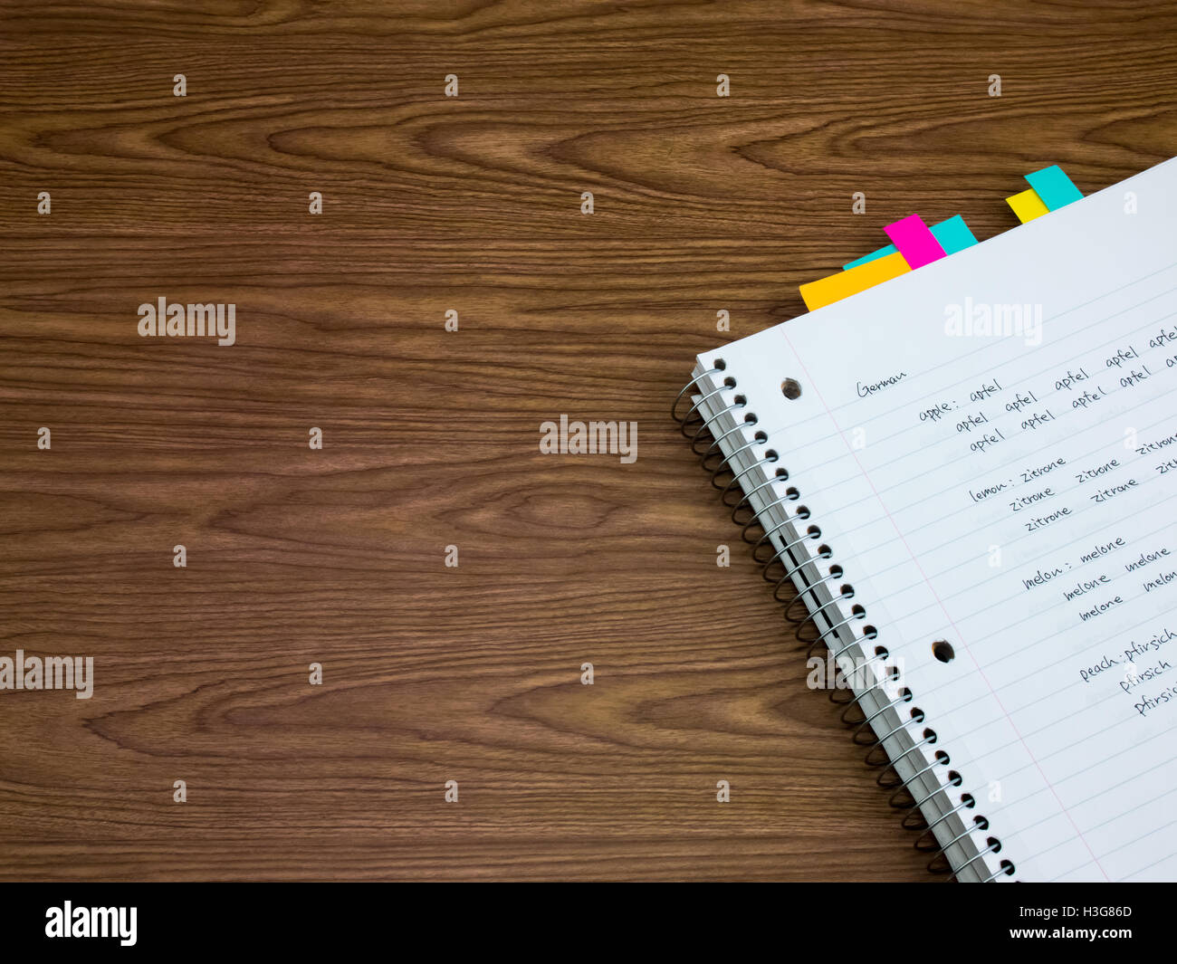 German; Learning New Language Writing Words on the Notebook Stock Photo ...