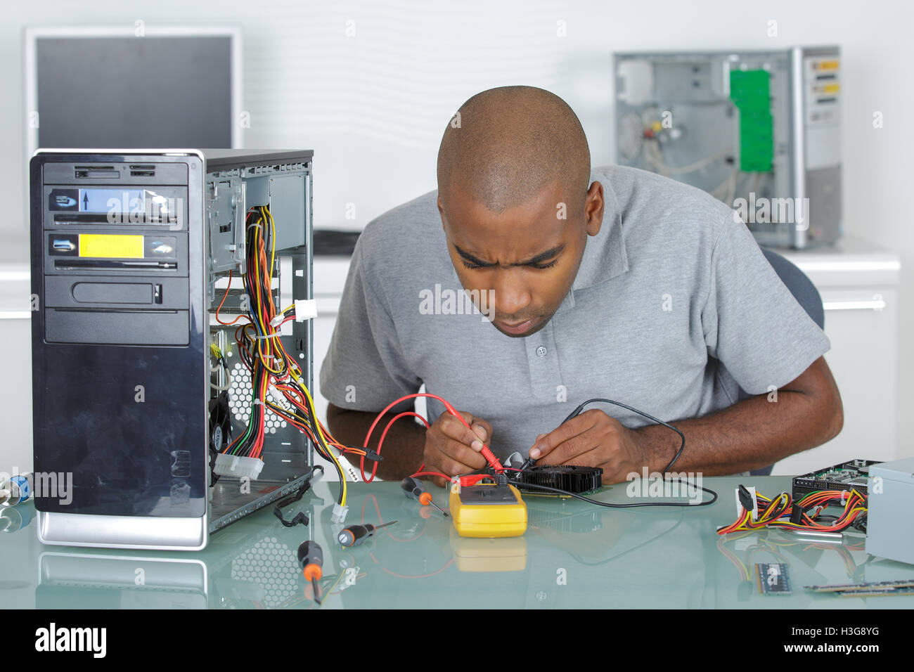 the damage computer Stock Photo - Alamy