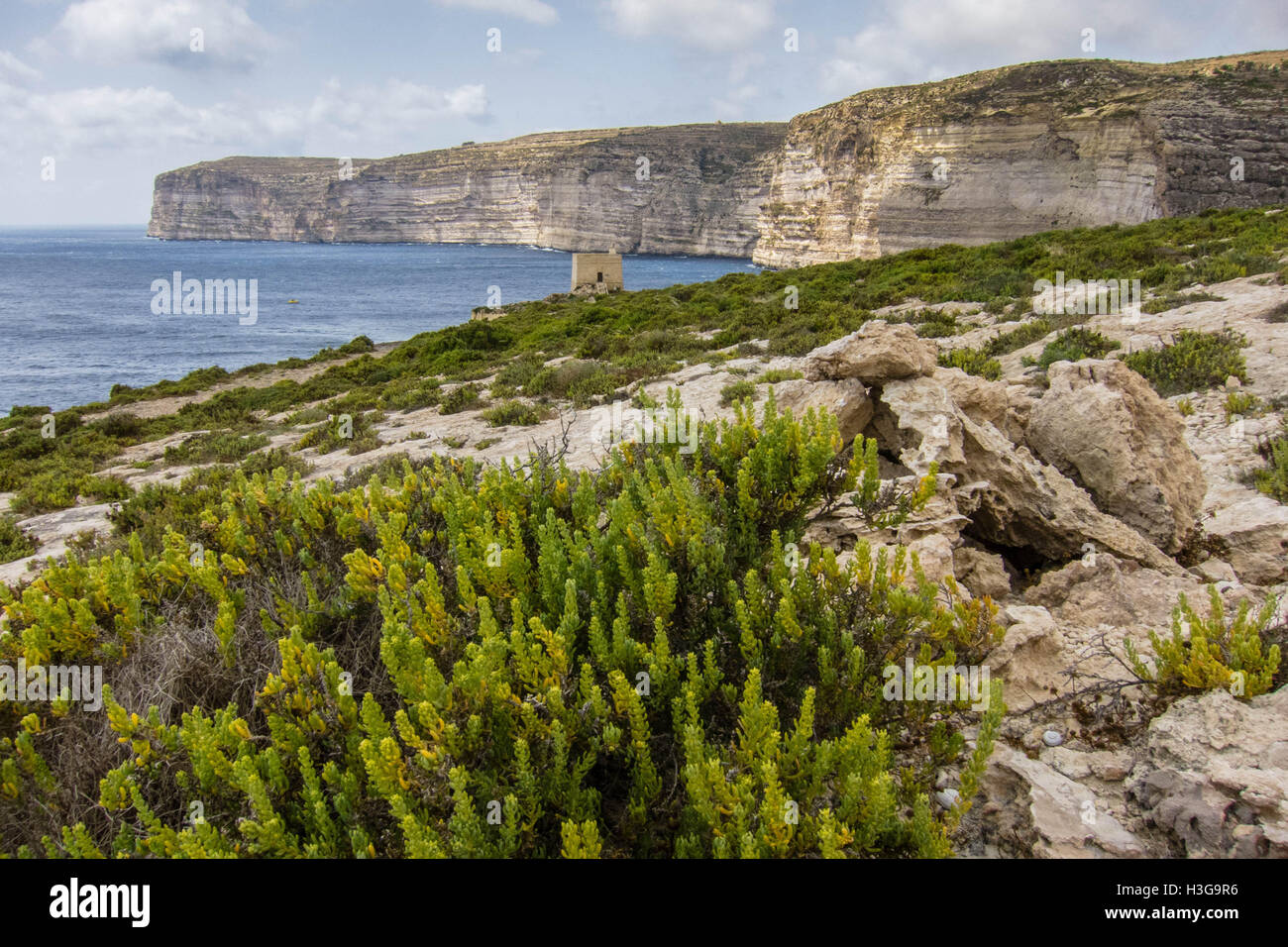 Cliffs near Xlendi bay at Gozo island Stock Photo - Alamy