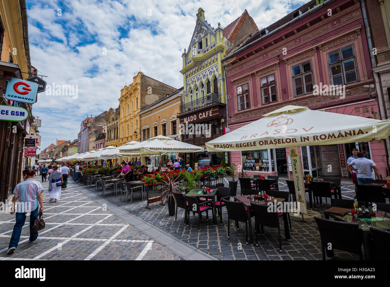 Restaurants at Republic Street, main pedestrian thoroughfare full of ...