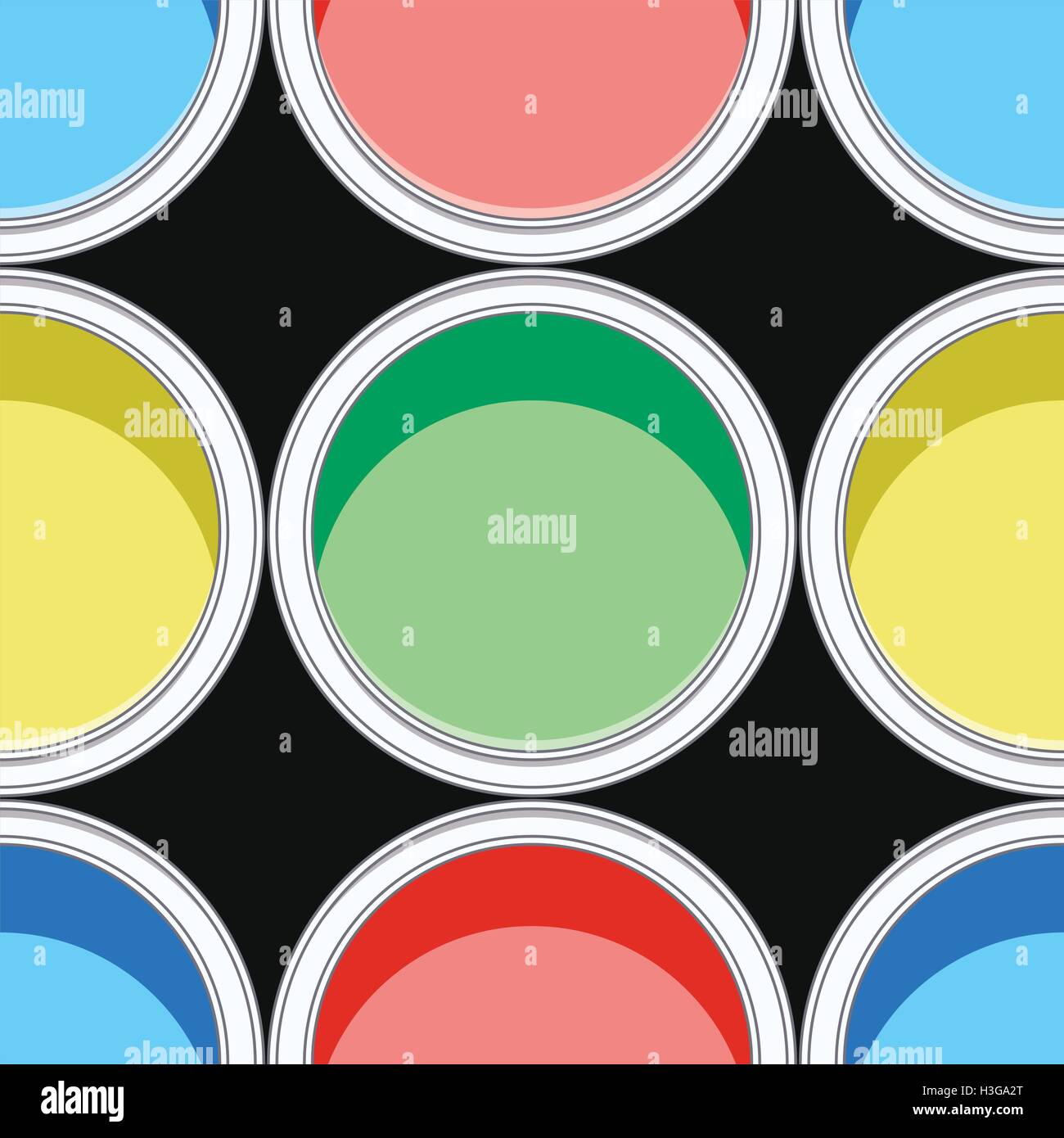 vector seamless background pattern of colorful paint cans Stock Vector ...