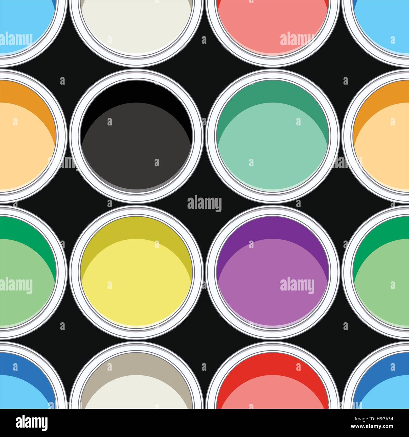 vector seamless background pattern of colorful paint cans Stock Vector ...