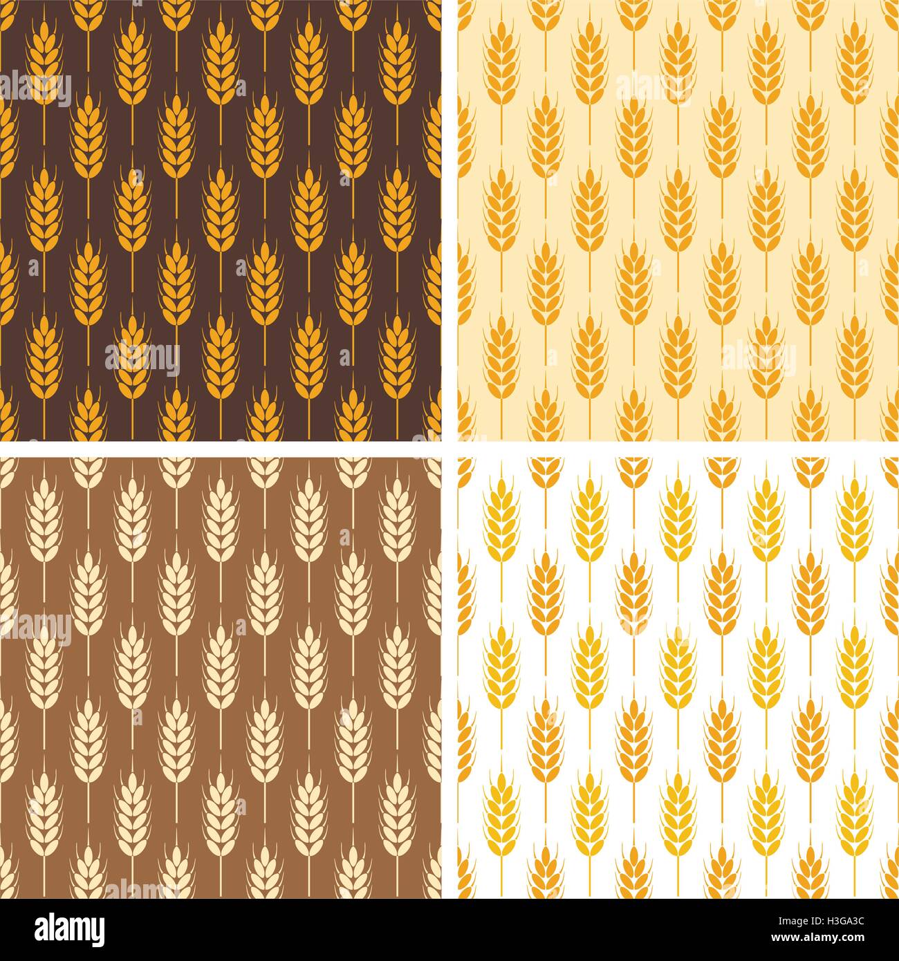 vector collection of seamless repeating wheat patterns Stock Vector ...