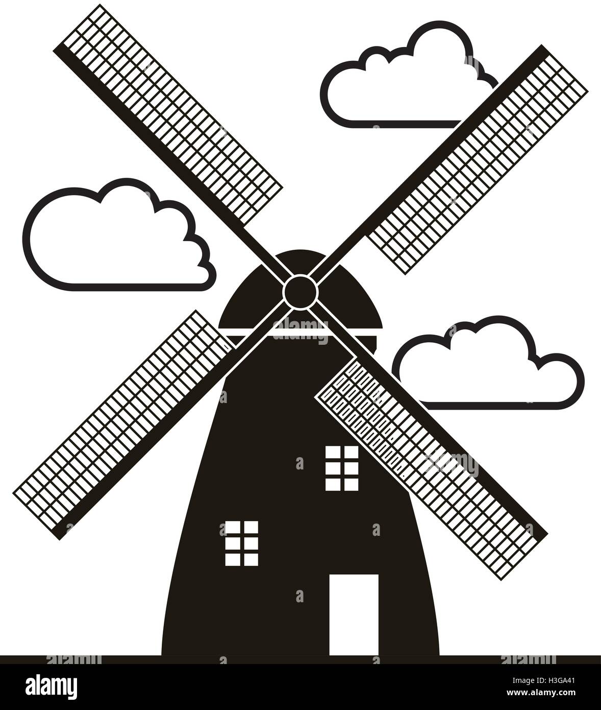 Windmill tower Stock Vector Images - Alamy
