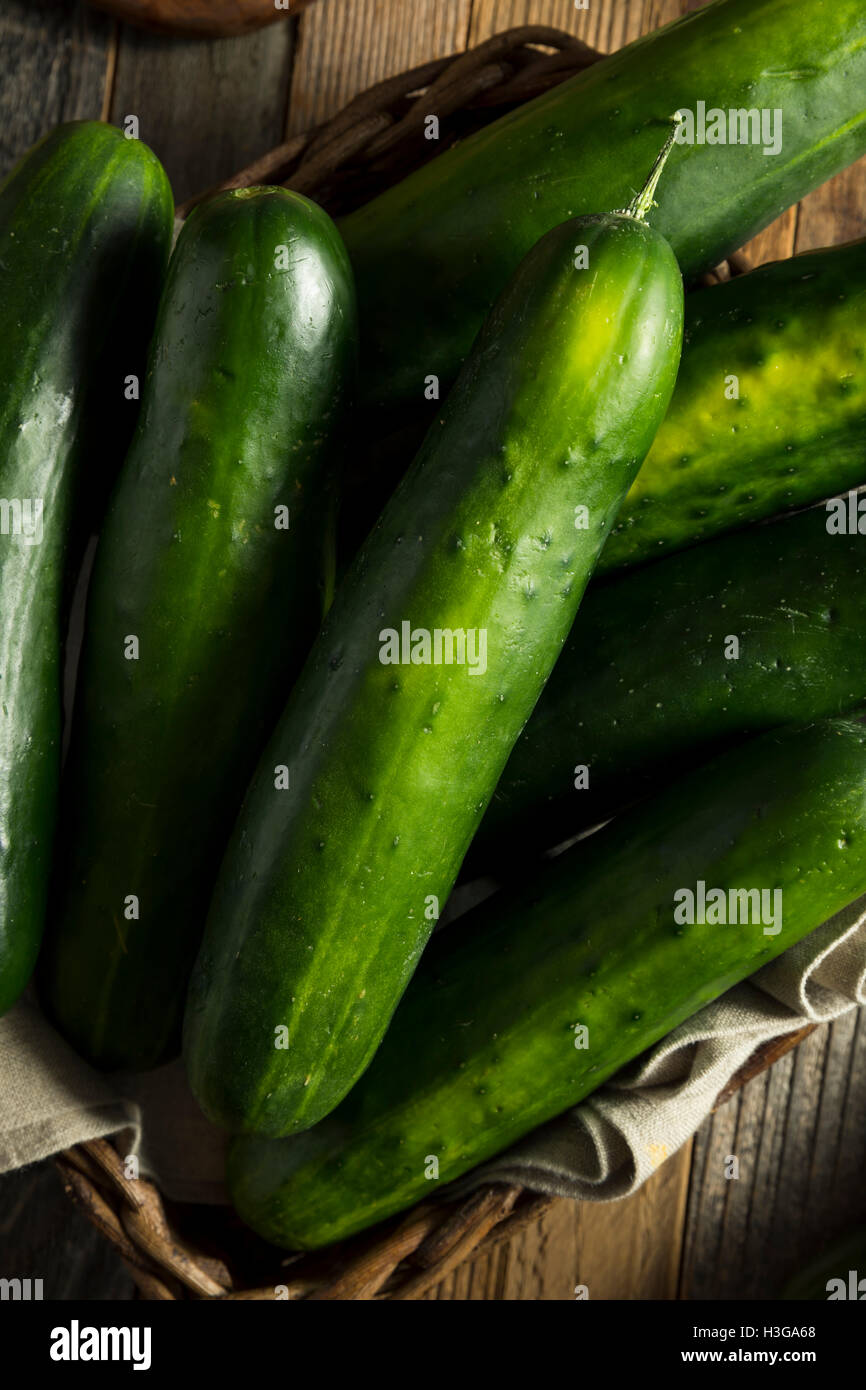 Raw Green Organic Cucumbers Ready for Eating Stock Photo - Alamy