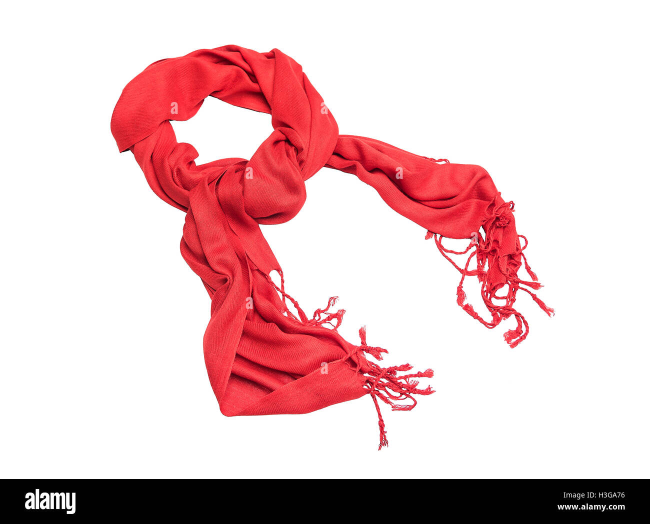 Red female scarf isolated on white background Stock Photo - Alamy