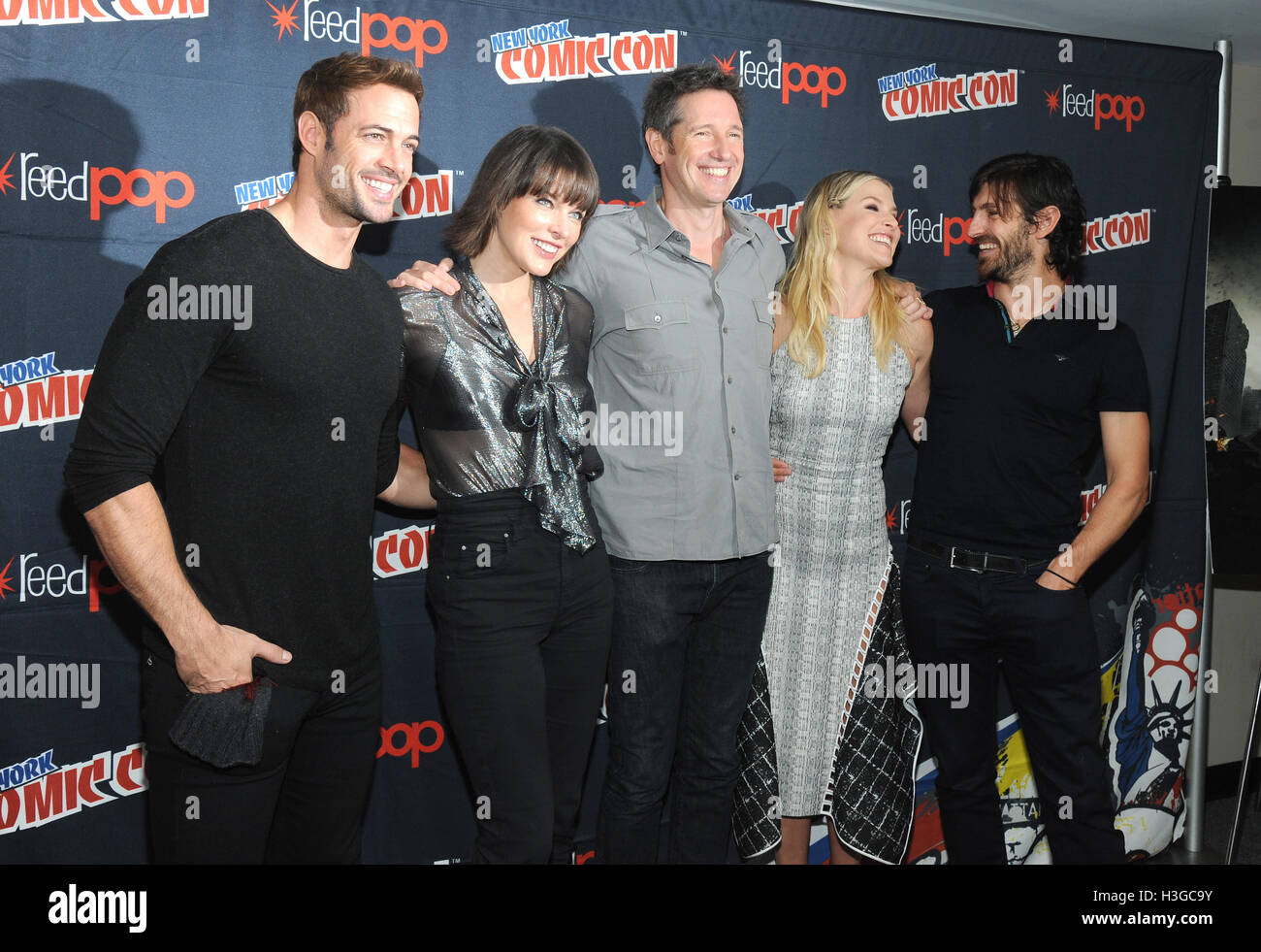 NEW YORK, NY - OCTOBER 07: William Levy, Mila Jovovich, Paul Anderson ...