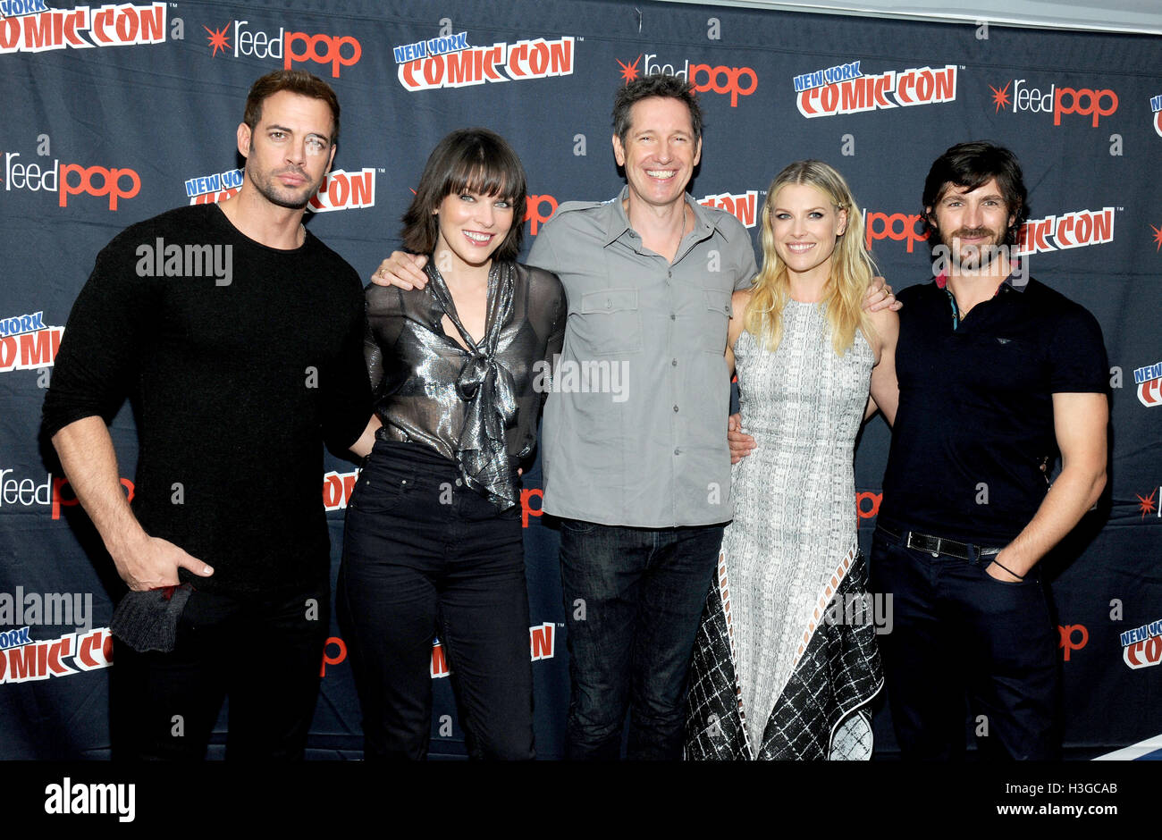 NEW YORK, NY - OCTOBER 07: William Levy, Mila Jovovich, Paul Anderson ...
