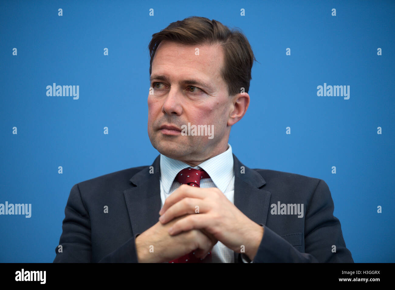 Steffen Seibert, spokesman of the German Federal Government, seen in ...
