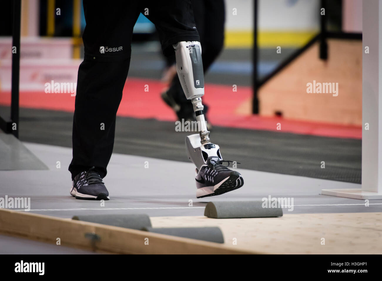 Kloten, Switzerland. 8th Oct, 2016. A paraplegic athlete at the powered ...