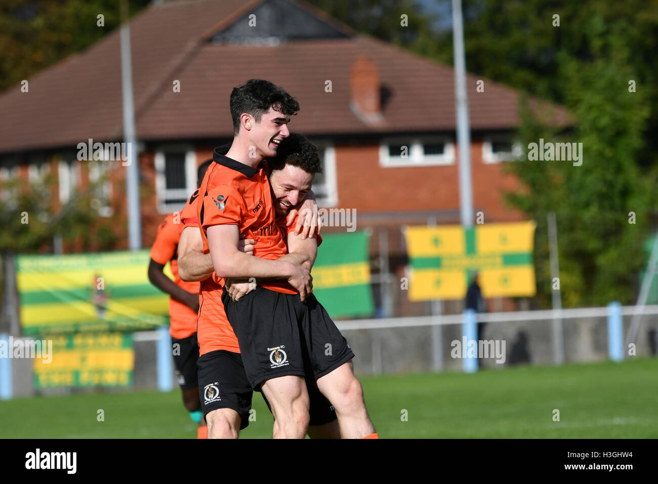 Manchester, UK. 8th Oct, 2016. Runcorn Linnets celebrate their second ...