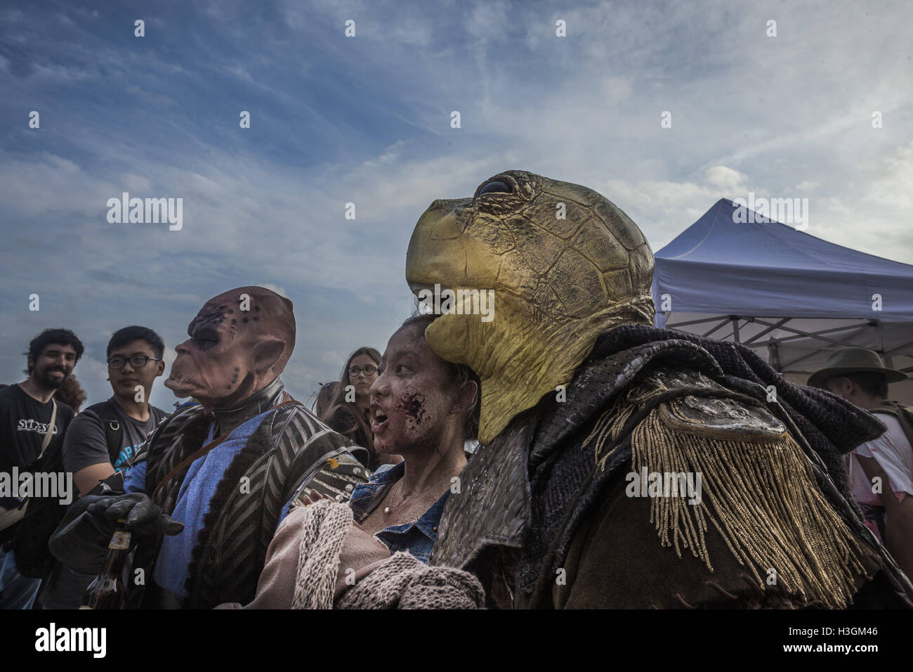 October 8, 2016 - Sitges, CataluÃ±a, Spain - Participants in the zombie ...