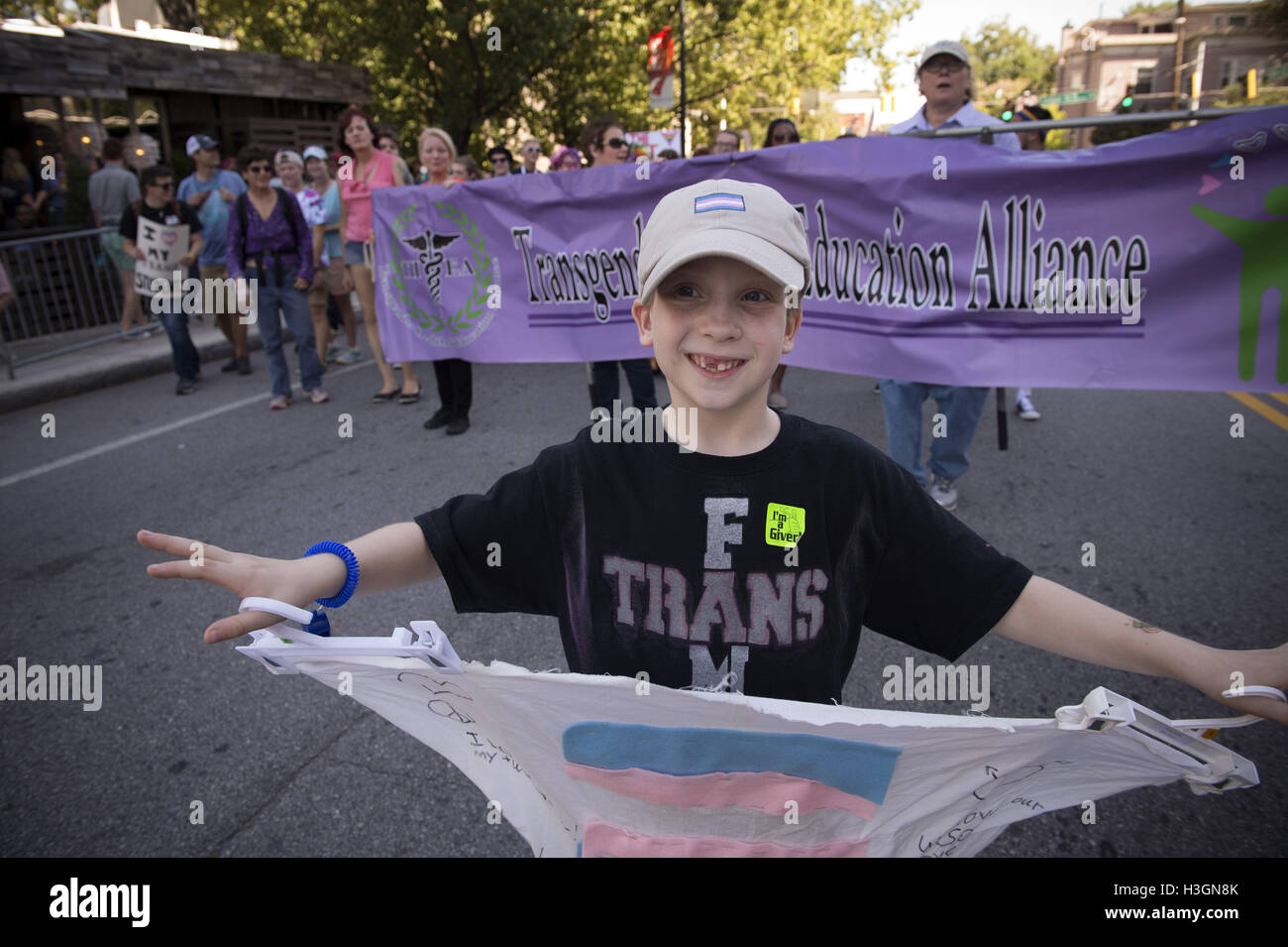 Atlanta, GA, USA. 8th Oct, 2016. Jackson Millarker, 8, a young openly ...