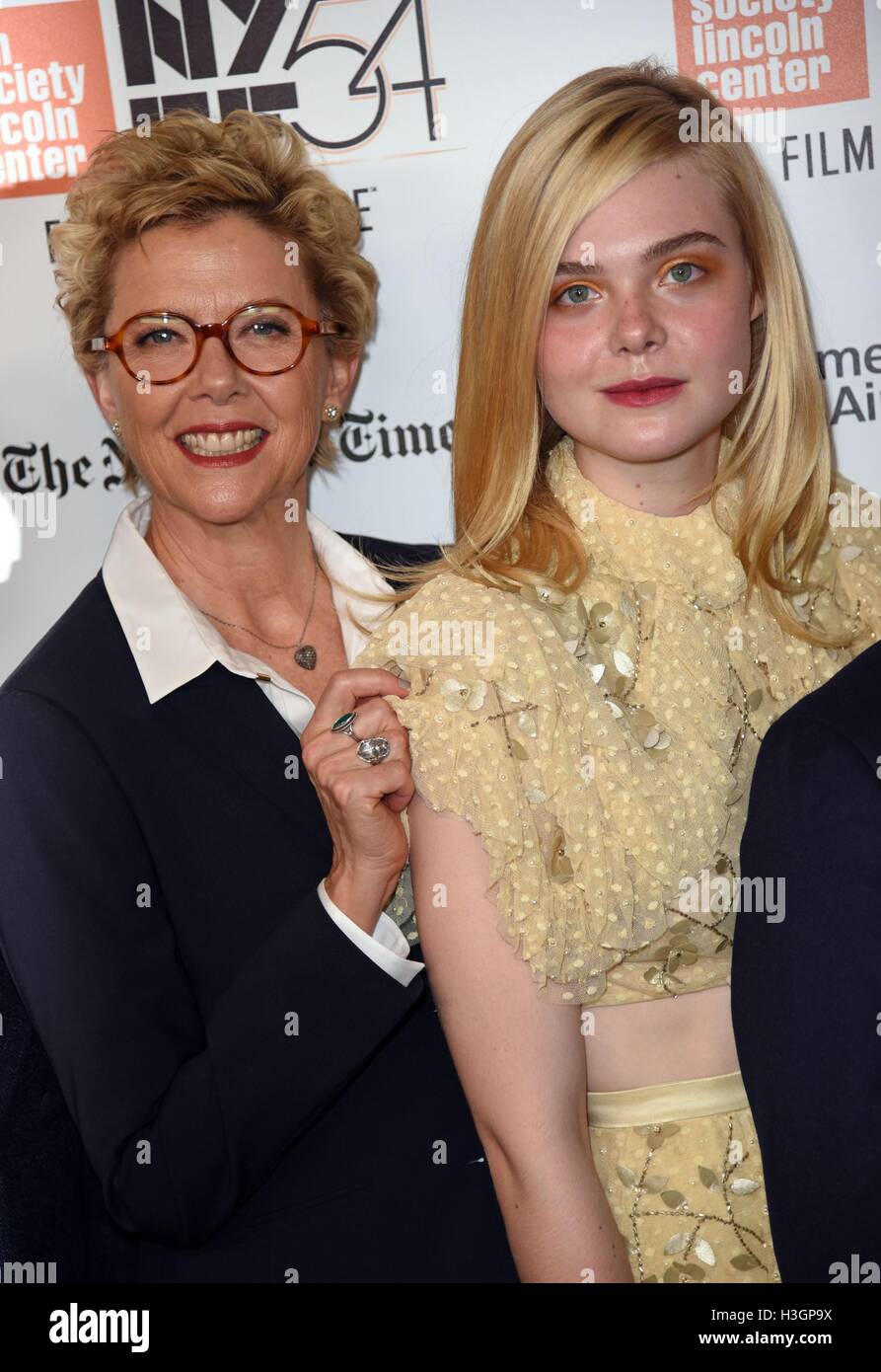 New York, NY, USA. 8th Oct, 2016. Annette Bening, Elle Fanning at ...