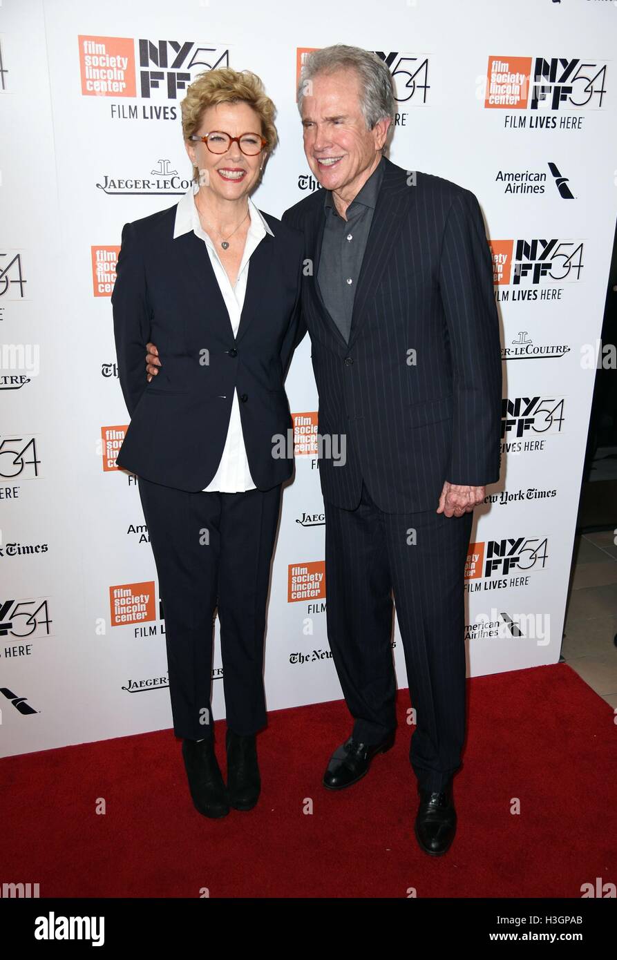 New York, NY, USA. 8th Oct, 2016. Annette Bening, Warren Beatty at ...