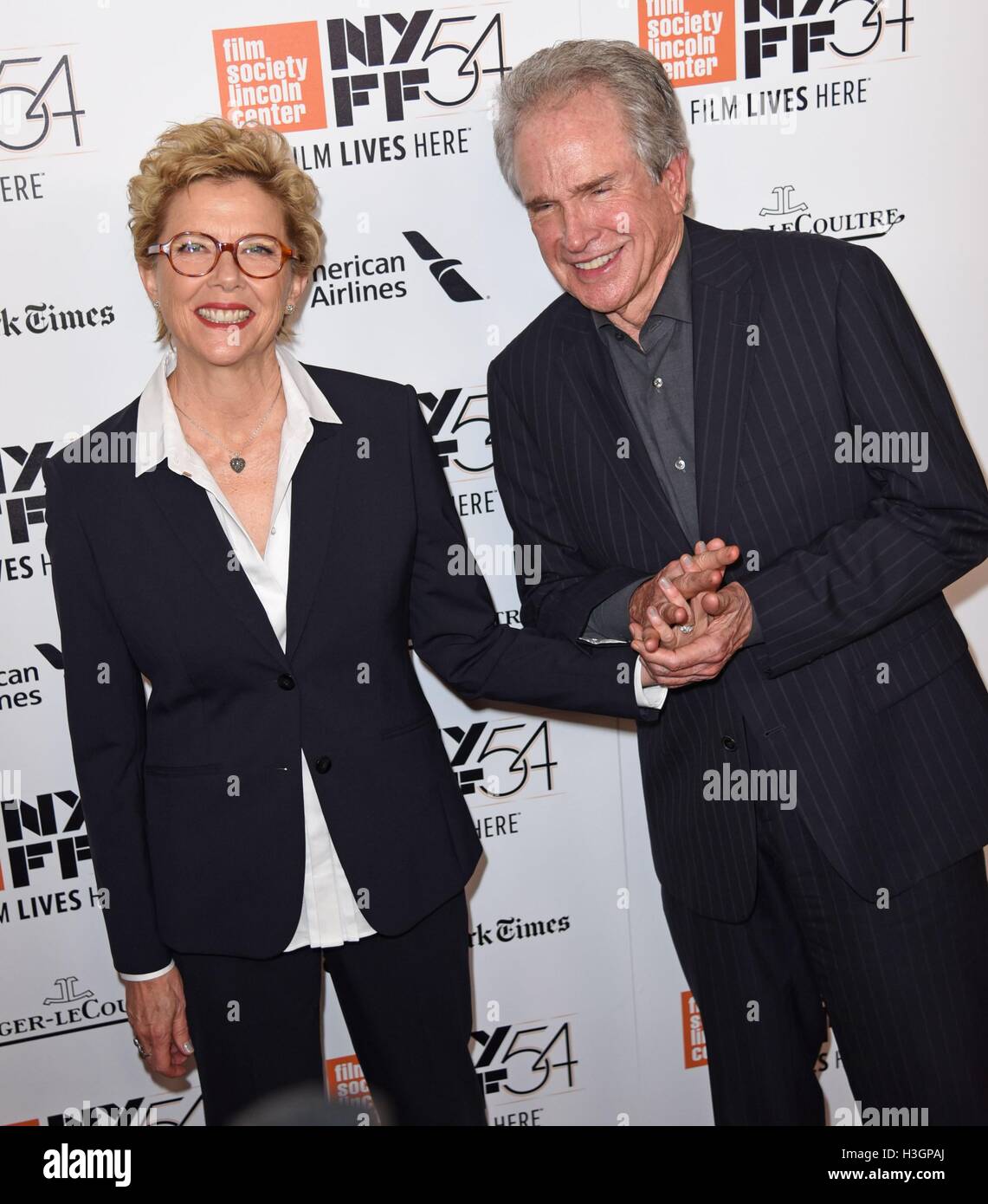 New York, NY, USA. 8th Oct, 2016. Annette Bening, Warren Beatty at ...
