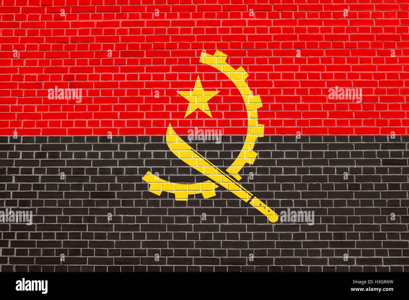 Angolan national official flag. African patriotic symbol, banner ...