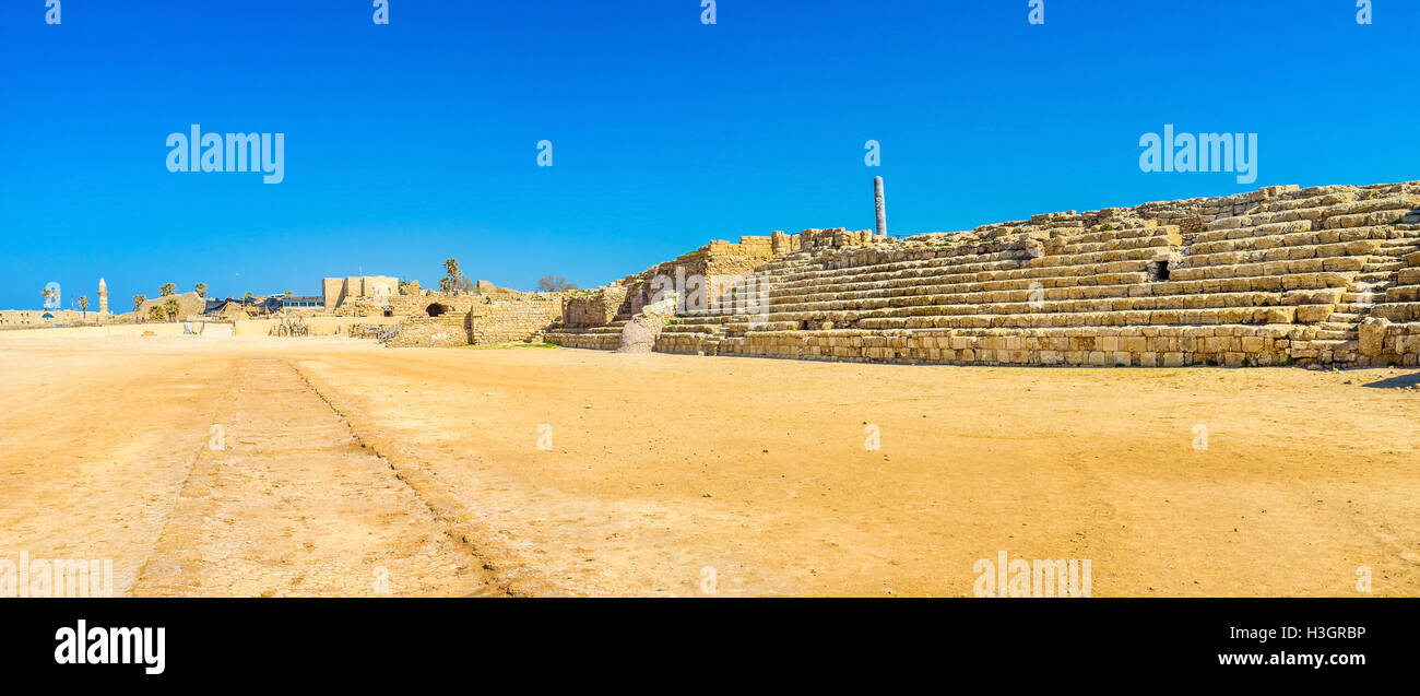 The large hippodrome with preserved stone tribune is one of the central ...