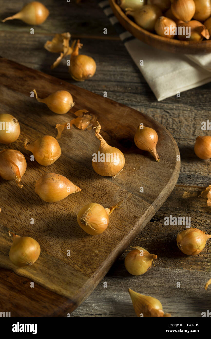 Organic Raw Yellow Pearl Onions Ready for Cooking Stock Photo - Alamy