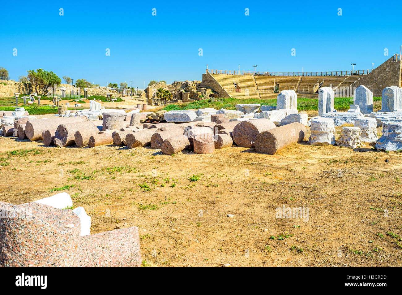The ancient Colosseum in Caesarea nowadays serves as the open air ...