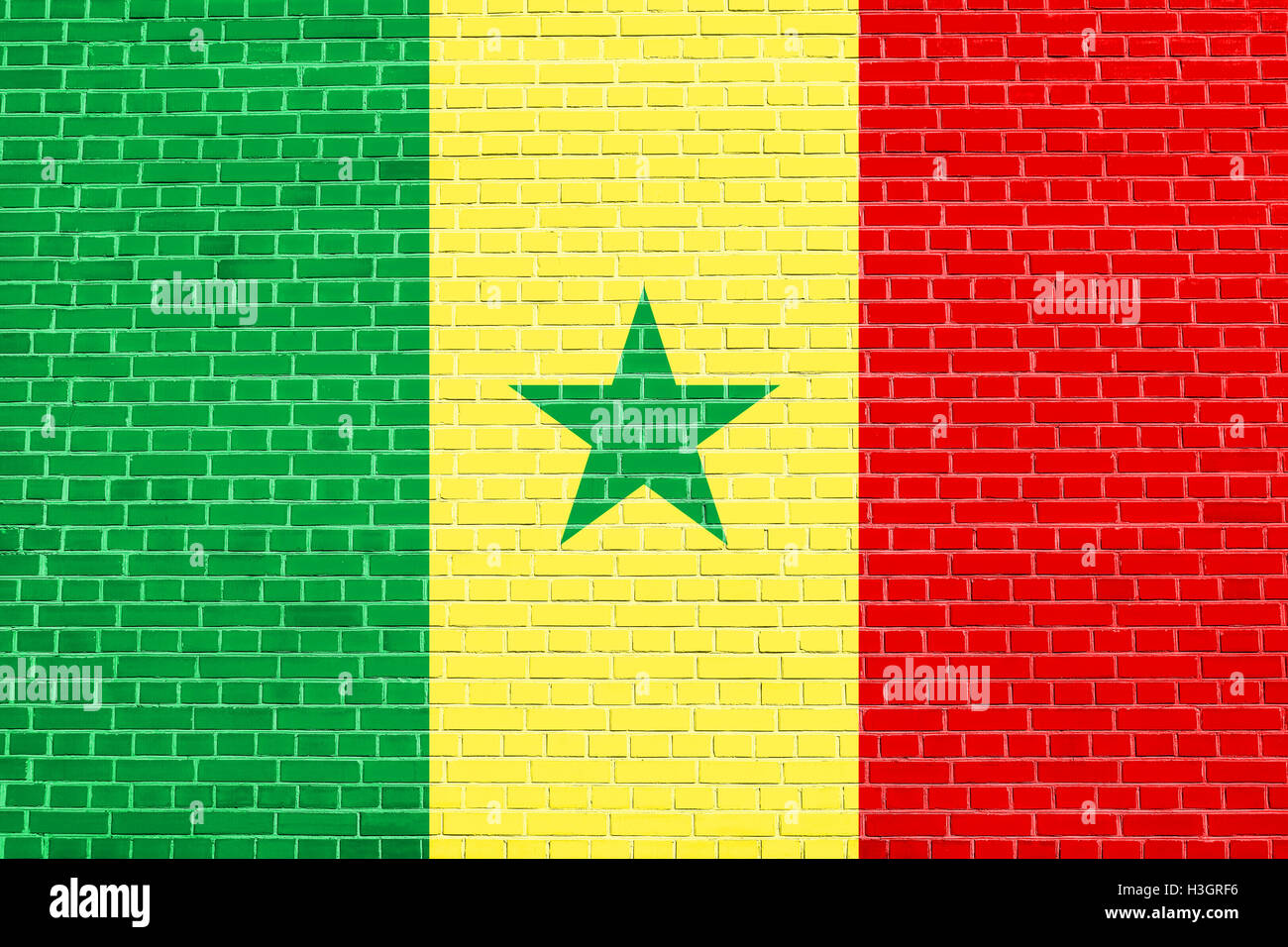 Senegalese national official flag. African patriotic symbol, banner ...