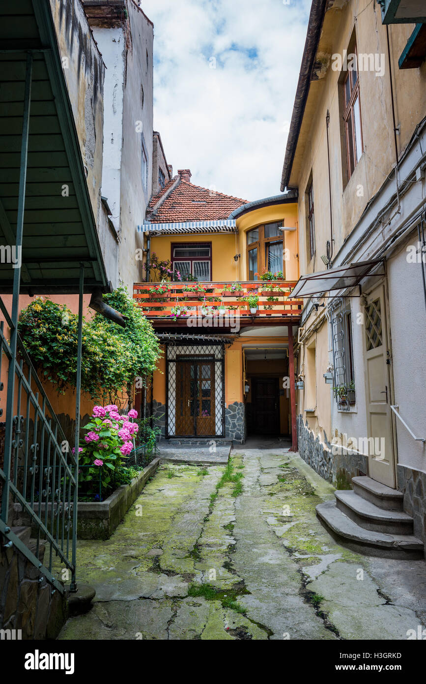 Courtyard of tenement houses near Republic Street, main pedestrian ...
