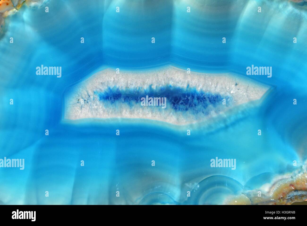 Light Blue agate slice in detail Stock Photo - Alamy