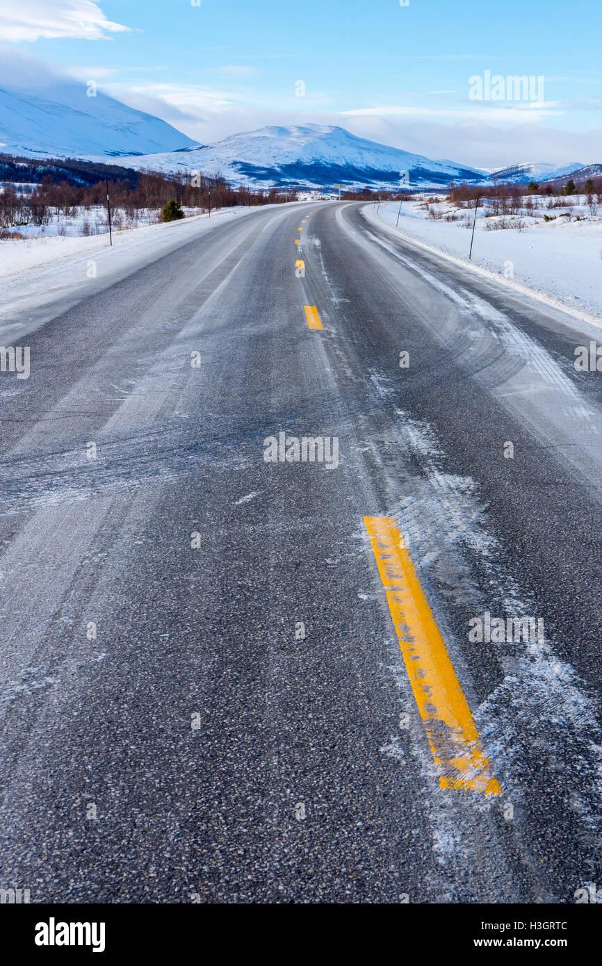 Frozen Road, Norway Stock Photo - Alamy