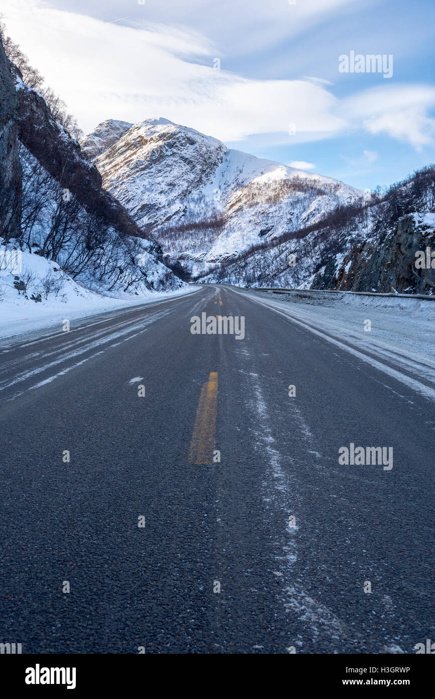 Frozen Road, Norway Stock Photo - Alamy