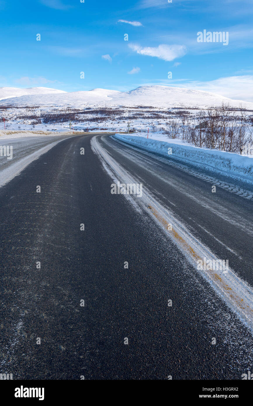 Frozen Road, Norway Stock Photo - Alamy