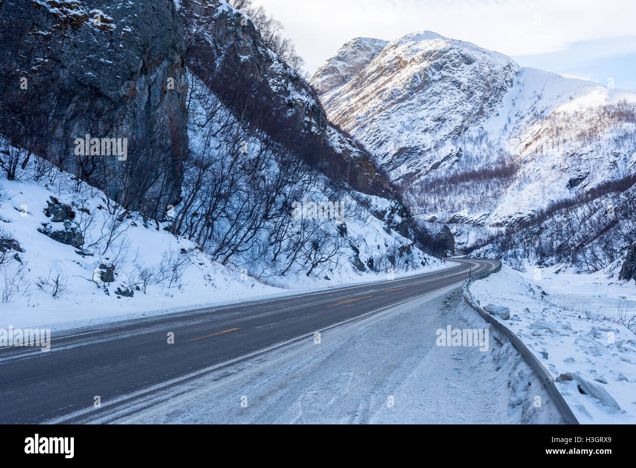 Frozen Road, Norway Stock Photo - Alamy