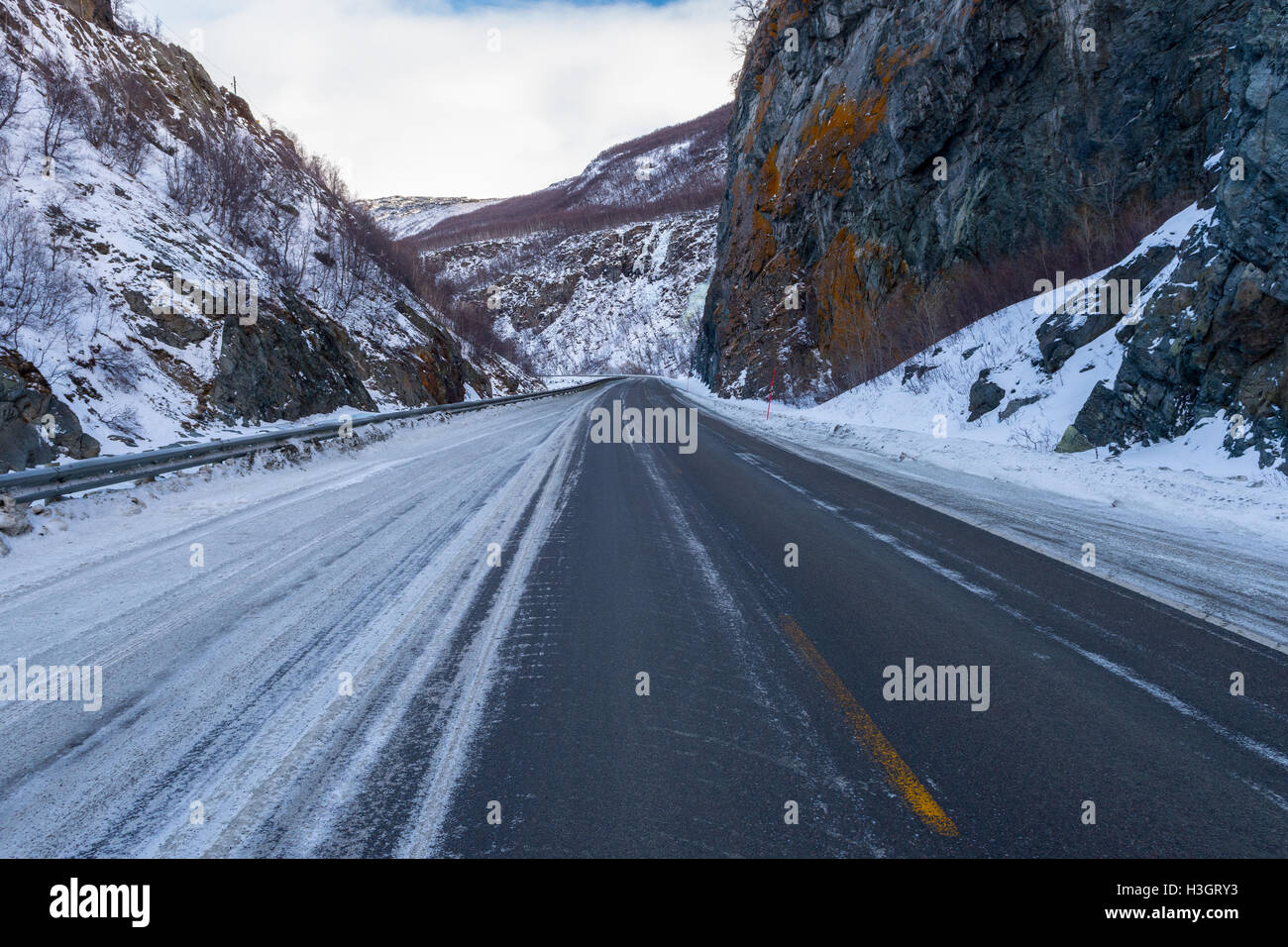 Frozen Road, Norway Stock Photo - Alamy