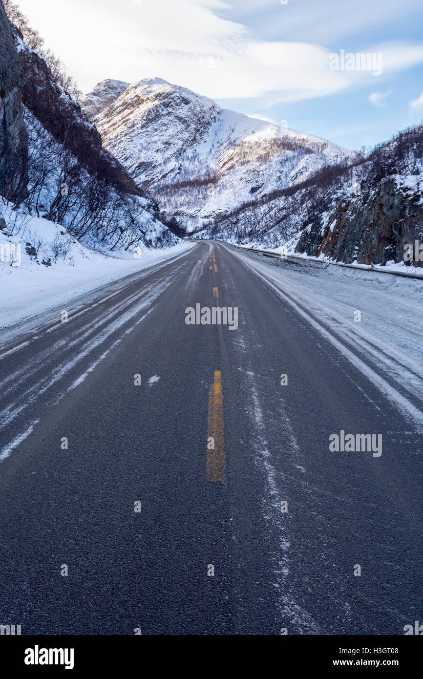 Frozen Road, Norway Stock Photo - Alamy