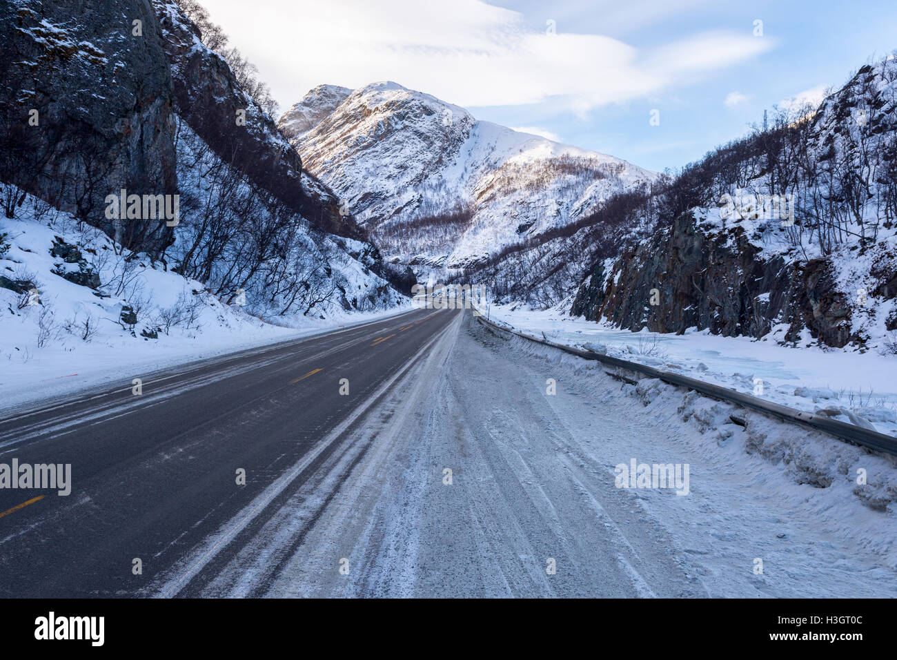 Frozen Road, Norway Stock Photo - Alamy