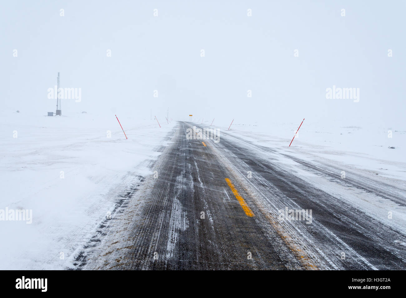 Frozen Road, Norway Stock Photo - Alamy