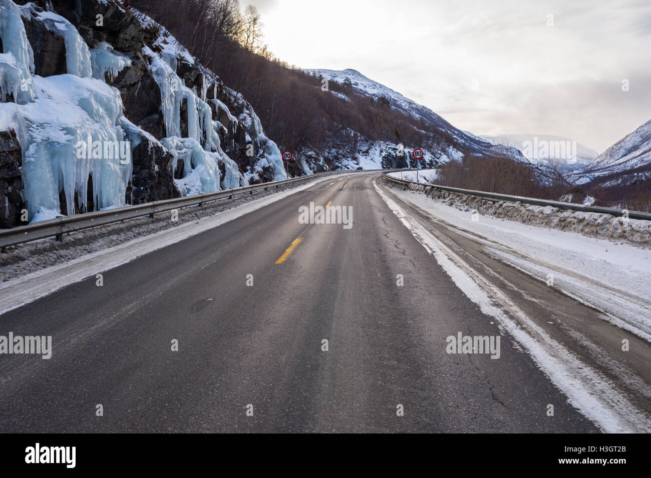 Frozen Road, Norway Stock Photo - Alamy