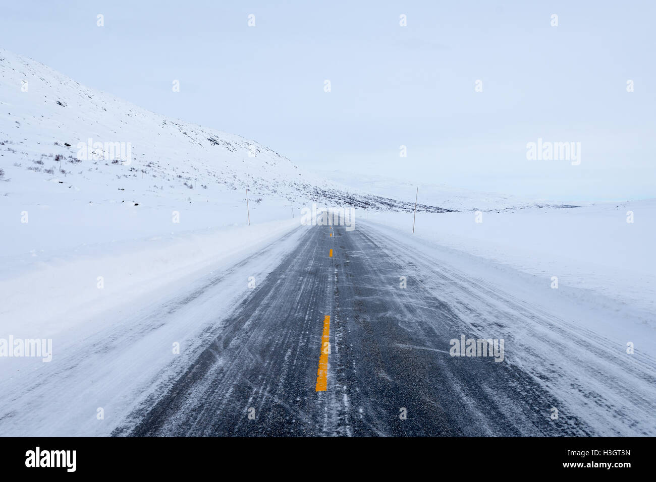 Frozen Road, Norway Stock Photo - Alamy