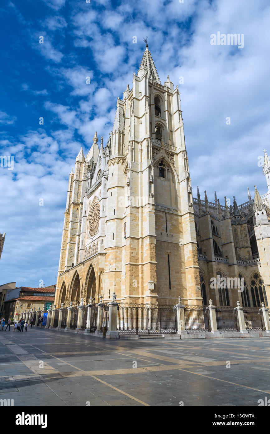 Gothic Cathedral of Leon, Castilla Leon, Spain Stock Photo - Alamy