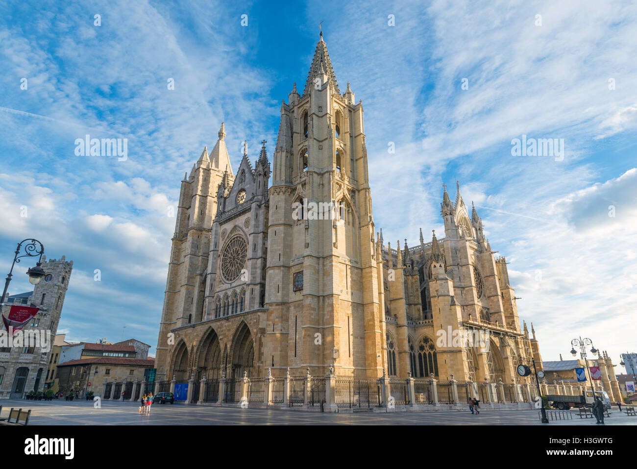 Gothic Cathedral of Leon, Castilla Leon, Spain Stock Photo - Alamy