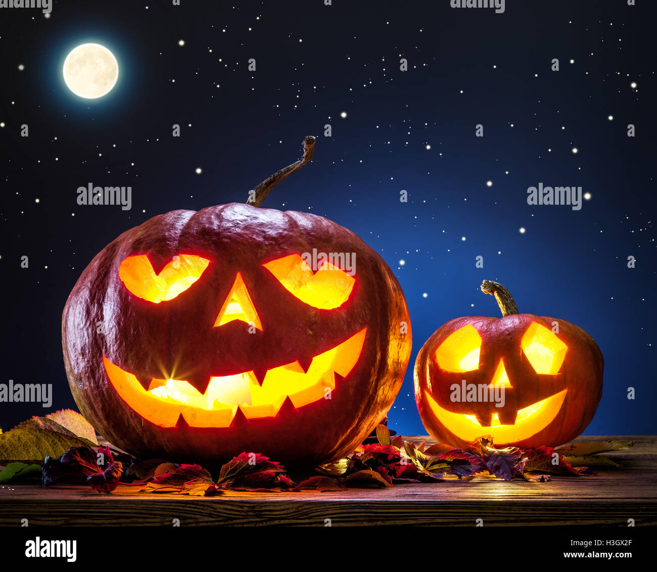 Grinning pumpkin lantern or jack-o'-lantern is one of the symbols of ...