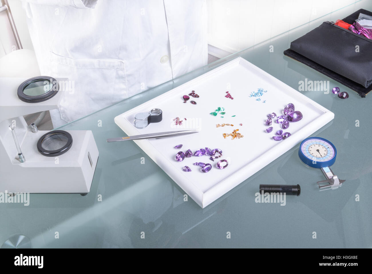 The Gemologist expertise in her laboratory fix the value of precious ...