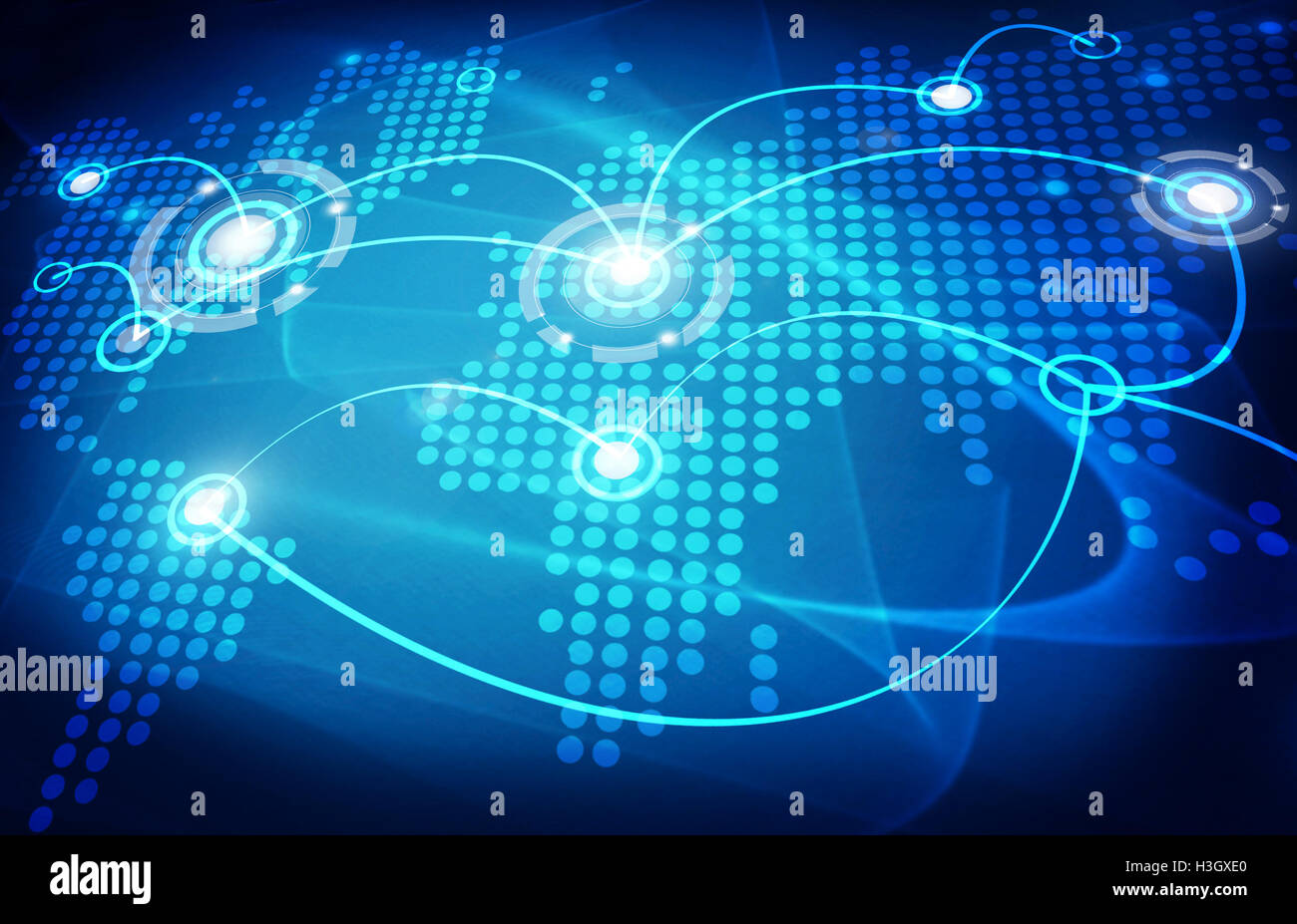 Global map with lines hi-res stock photography and images - Alamy