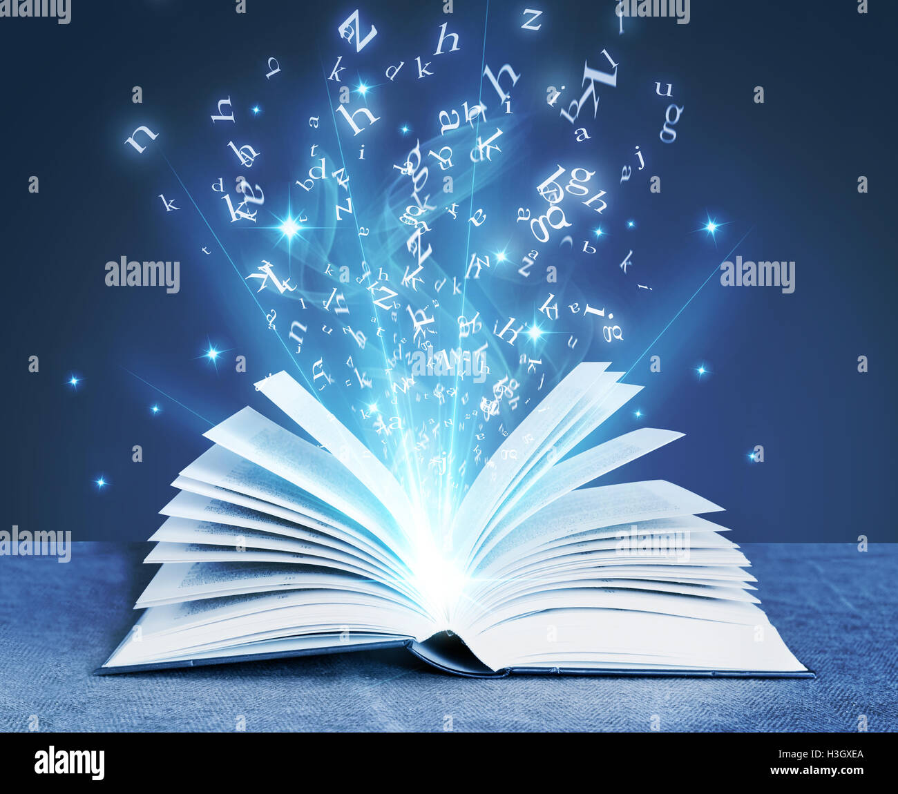 Blue glowing letters hi-res stock photography and images - Alamy